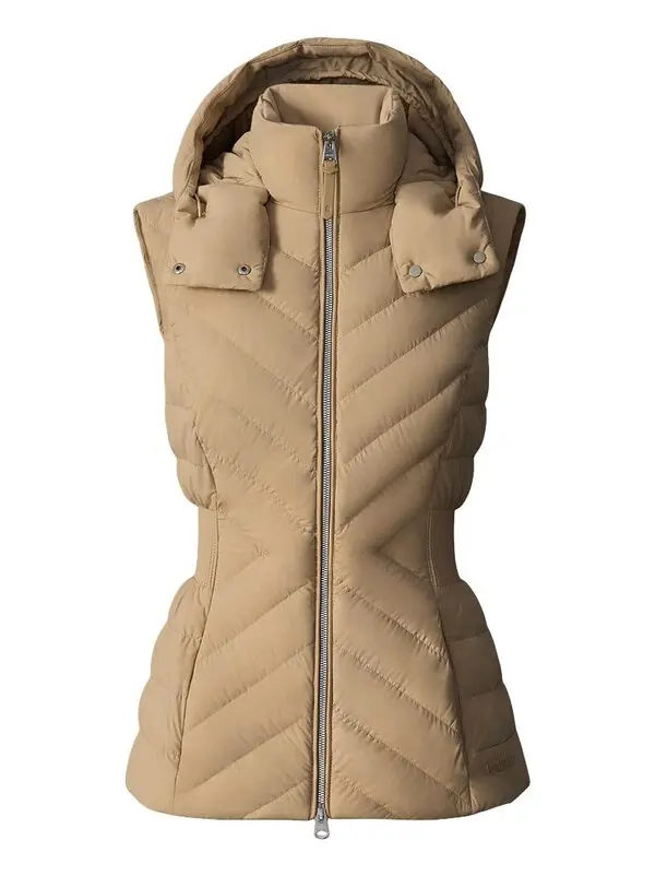 Mackage Hoshi Light Down Hooded Vest - Light Camel