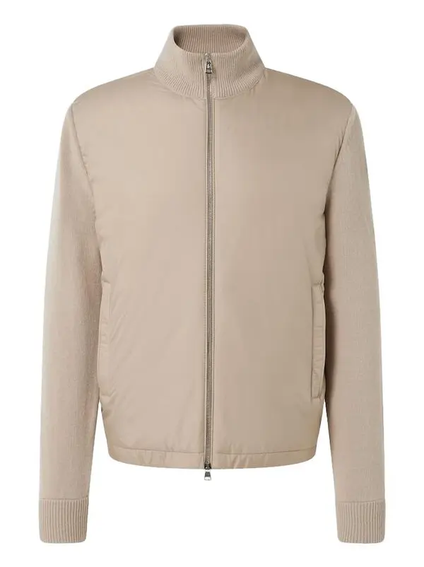 Moncler Wool And Cashmere-trimmed Jacket - Beige