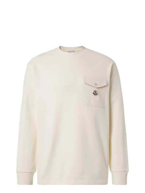Moncler Cotton Fleece Sweatshirt - White