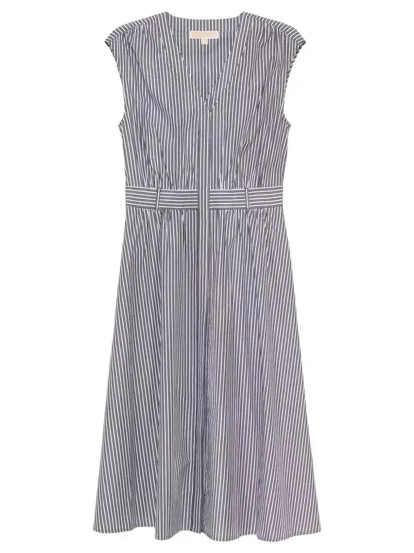 Michael Kors Striped Midi Shirt Dress - Black
