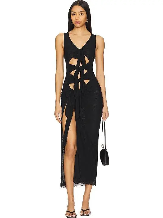 Superdown Nelly Sheer Maxi Dress - Black