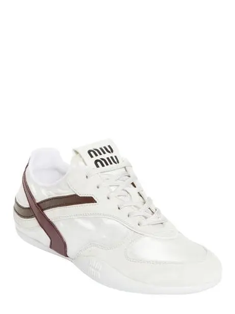 Miu Miu Gymnasium Low-top Sneakers - Bianco/ Amaranto