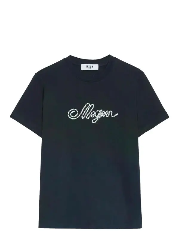 MSGM Logo-appliqué T-shirt - Blue