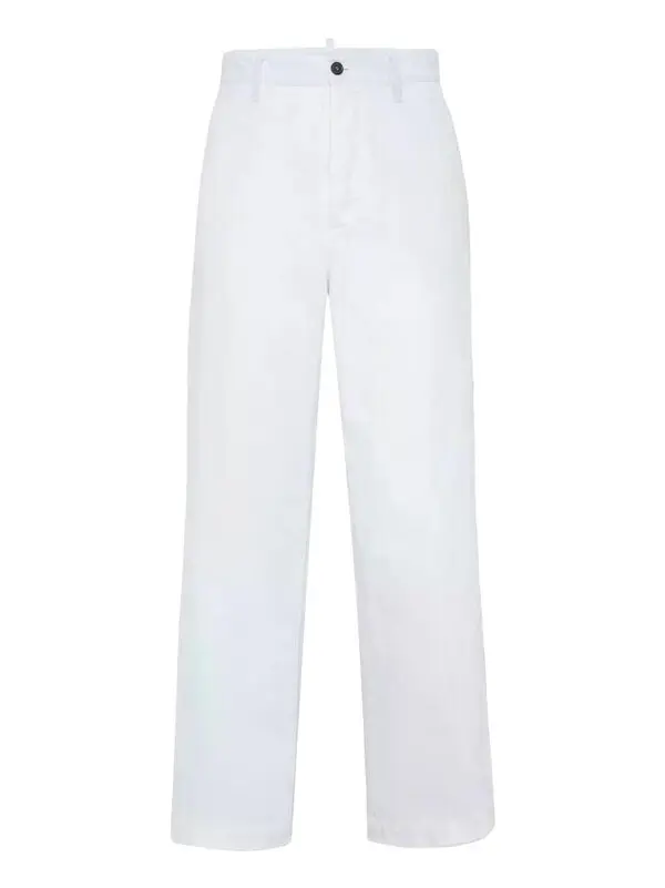 Dsquared2 Cotton Straight-leg Trousers - White