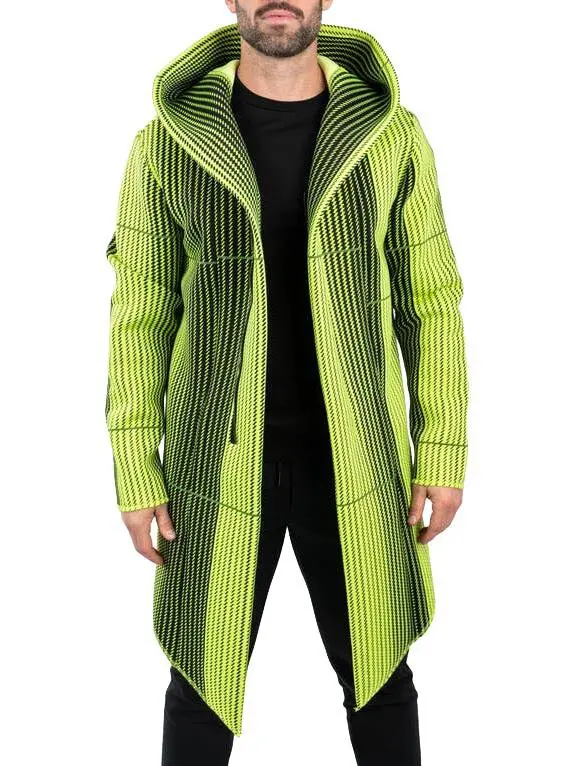 MACEOO Abstract Printed Hooded Jacket - Green