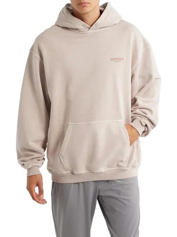 REPRESENT Owners' Club Cotton Graphic Hoodie - Dusty Mauve