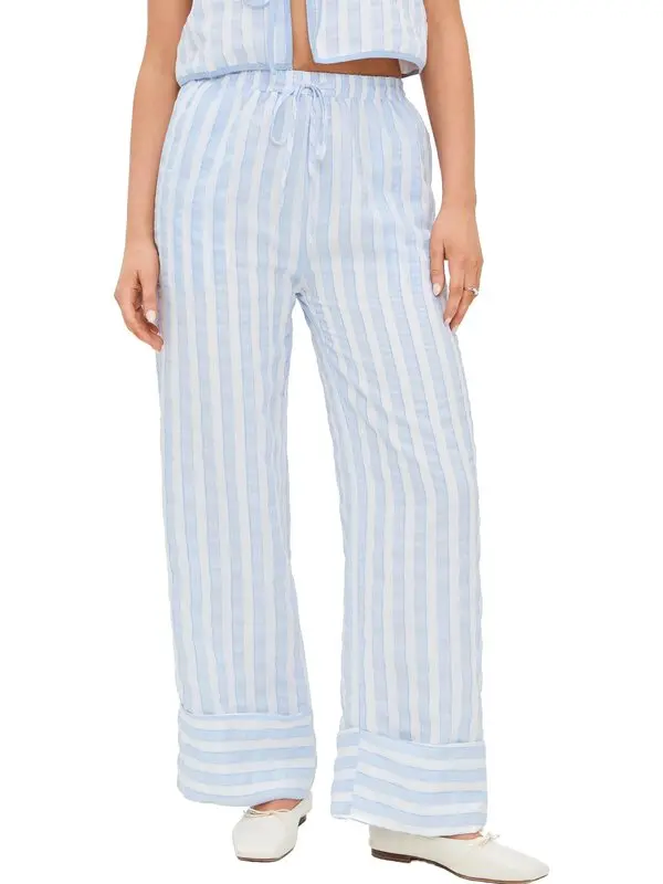 Line & Dot Kamari Striped Pants - Blue