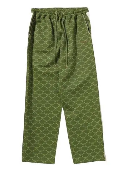 BAPE College Monogram Relaxed Fit Pants - Olivedrab Green