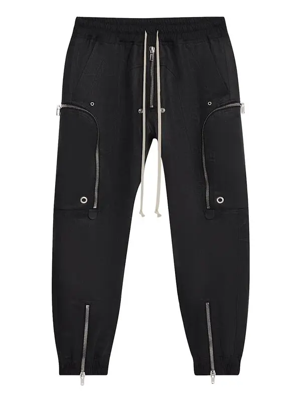 Rick Owens Coated Linen Twill Bauhaus Cargo Pants - Black