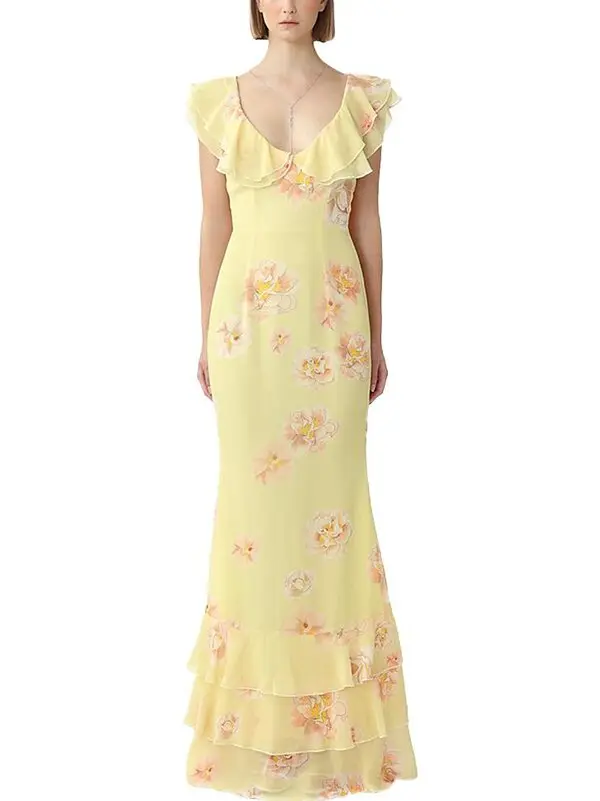 SAU LEE Gaia Dress - Yellow Multi