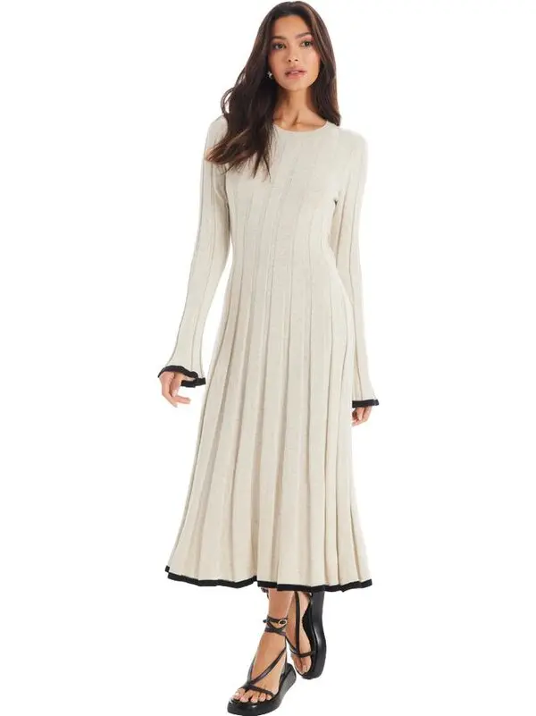 Allison Francesca Knit Dress - Neutral
