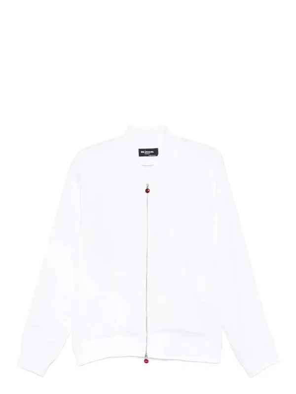 Kiton Linen Bomber Jacket - White