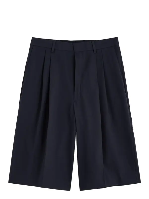 Dries Van Noten Panrom Wool Shorts - Navy