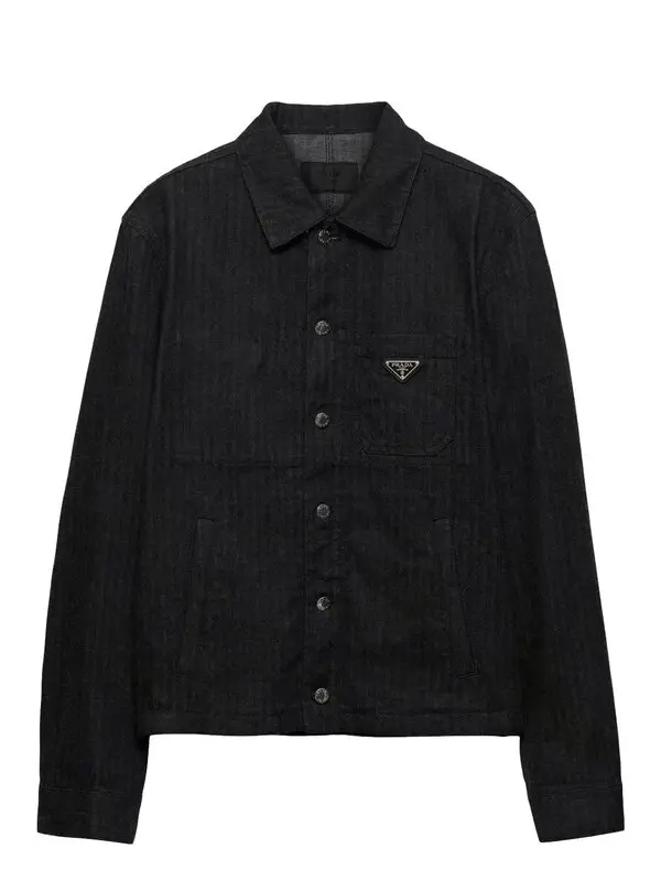 Prada Chevron Denim Jacket - Black