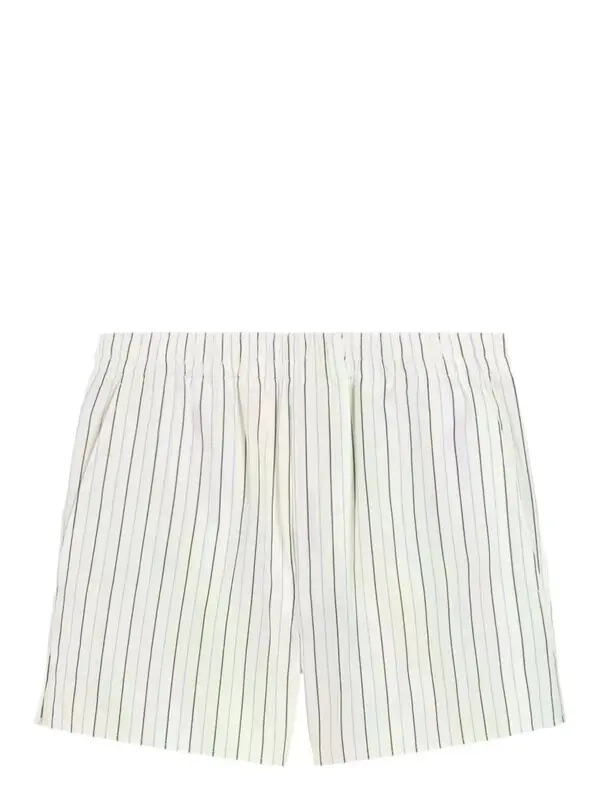 Ami Striped Elasticated Shorts - White