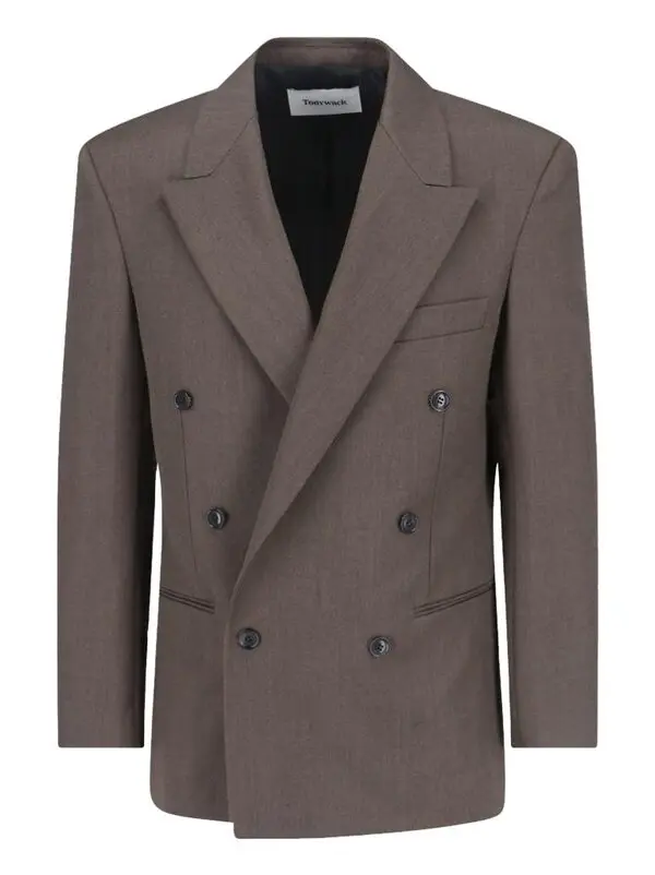 TONYWACK Double Breasted Jacket - Brown