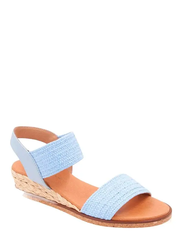 Andre Assous Neveah Wedge Sandals - Sky Blue