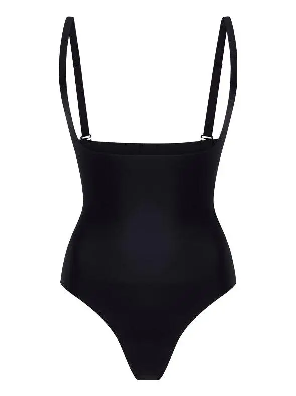 Commando Zone Smoothing Open Bust Bodysuit - Black