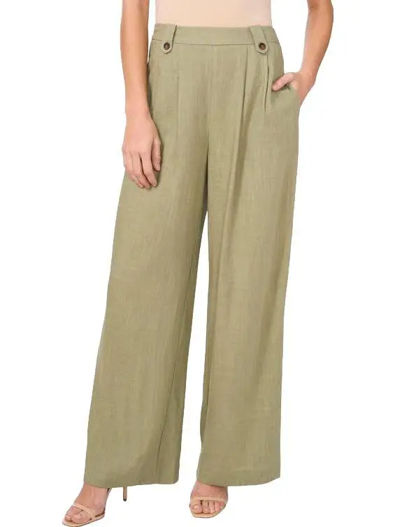 CECE DUPRAZ High-waist Straight Leg Trousers - Olive Sky