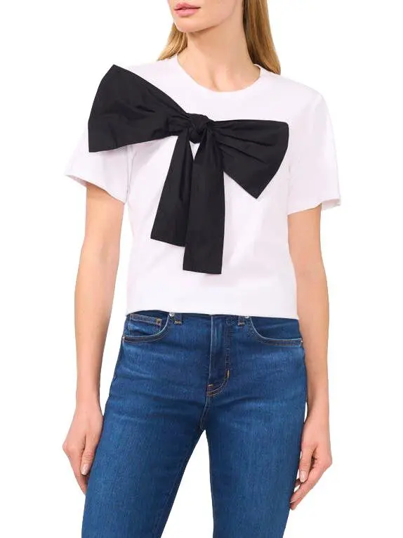 CECE DUPRAZ Oversized Bow T-shirt - Ultra White