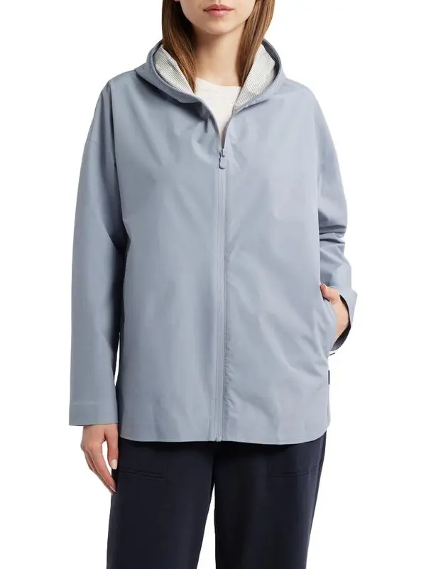 SAVE THE DUCK Dawa Water Repellent Hooded Rain Jacket - Rain Grey