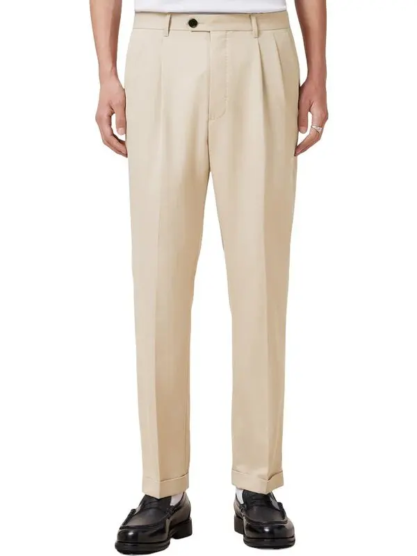 All Saints Tallis Pleated Cuff Hem Pants - Antique Brown