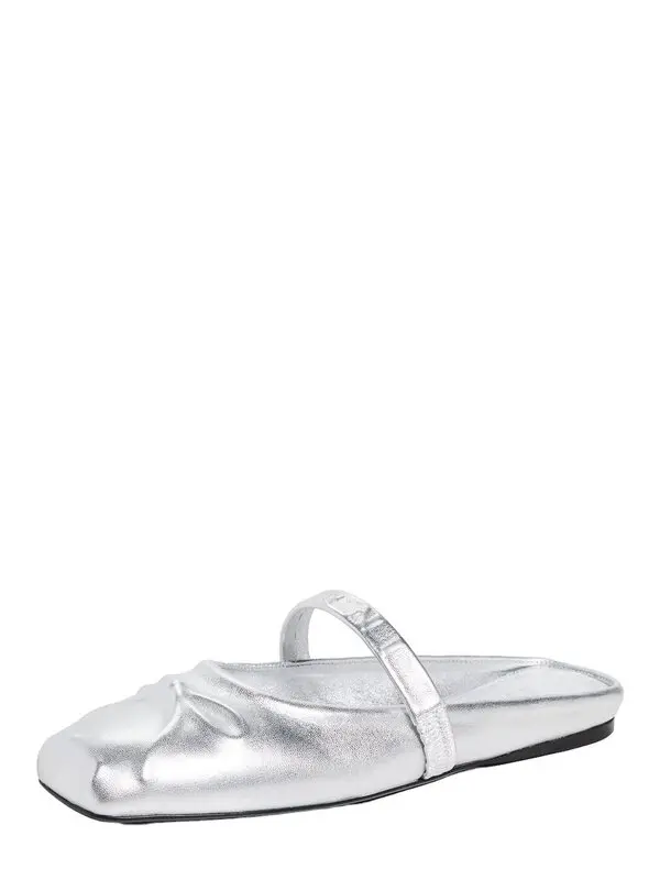 Marni Sabot Flats - Silver