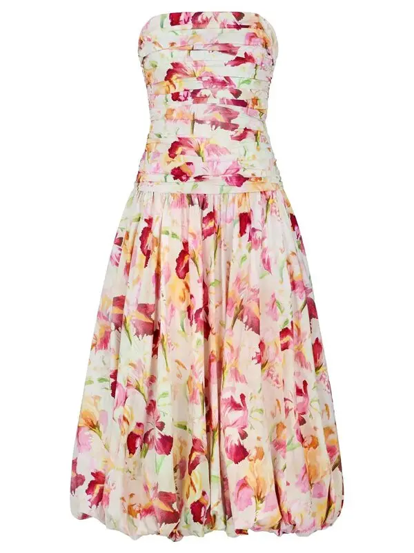 NICHOLAS Despina Strapless Midi Dress - Pink