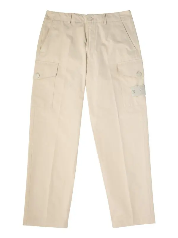 Stone Island Straight-leg Cotton-poplin Cargo Trousers - Beige