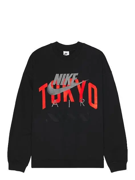 Nike Air Tokyo Crew Neck Sweatshirt - Black  University Red  & White