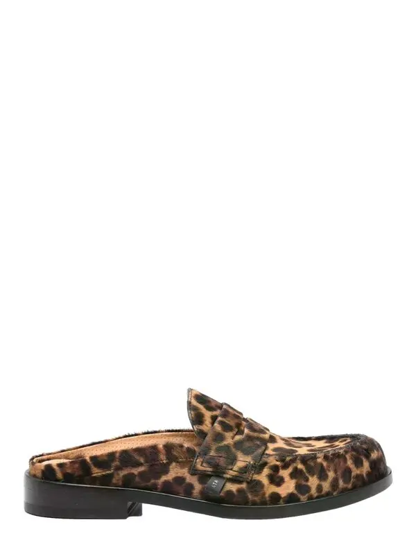 Premiata Leo-print Mules - Brown