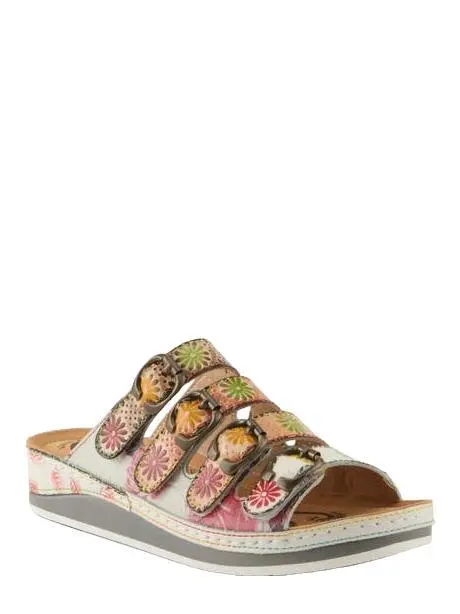 SPRING STEP SHOES Bellini Wedge Sandals - White Multi
