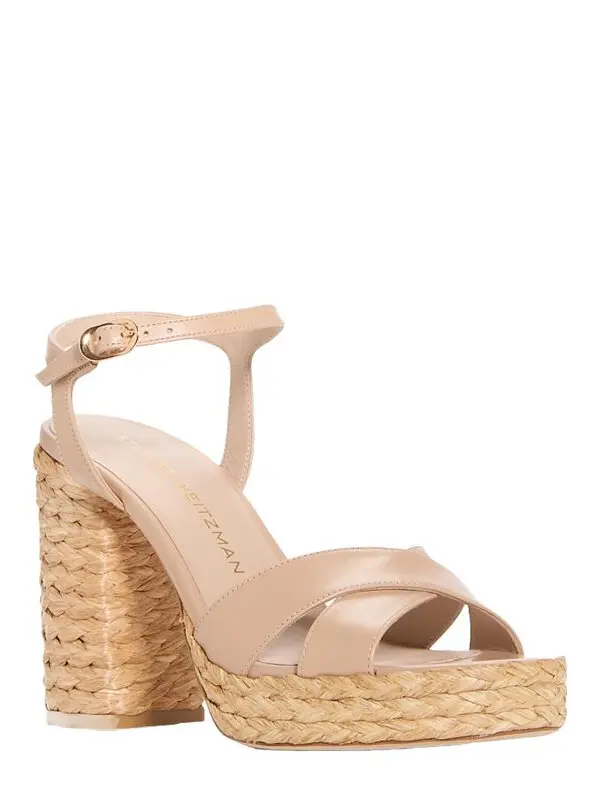 STUART WEITZMAN Dayna Espadrille Platform Sandals - Adobe/natural
