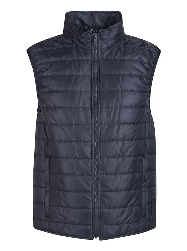 FAY Padded Zip Vest - Blue