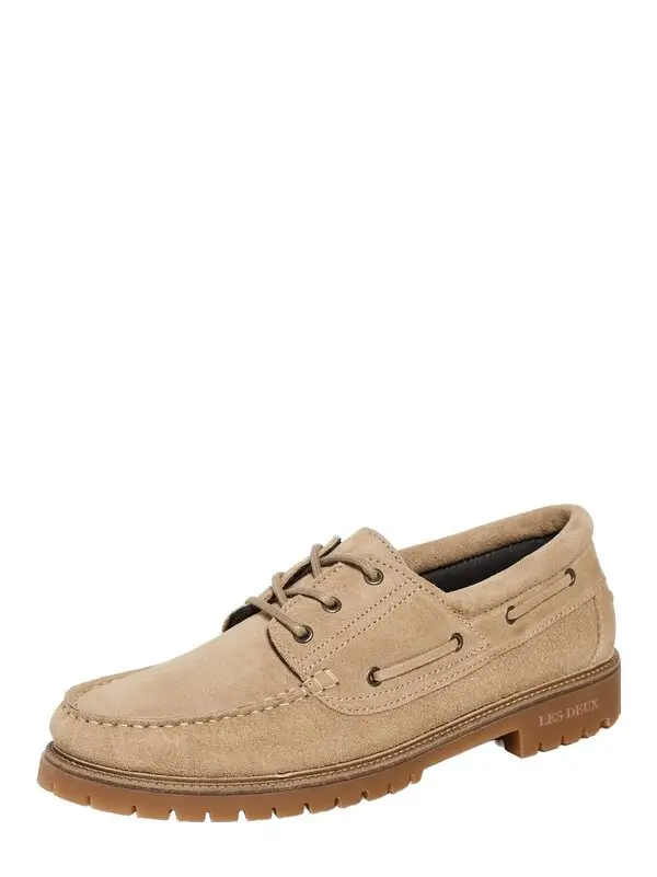 LES DEUX Taylor Suede Boat Shoes - Light Sand