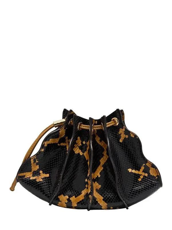 Ulla Johnson Adria Pleated Wave Snake-print Wristlet - Desert Exotic