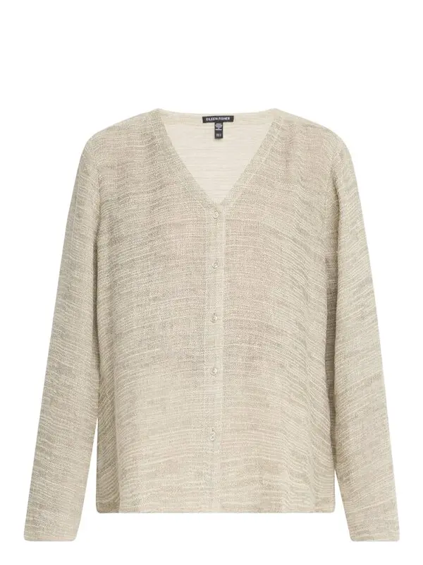 Eileen Fisher Gauzy Organic Linen-blend Shirt - Naturalwhite