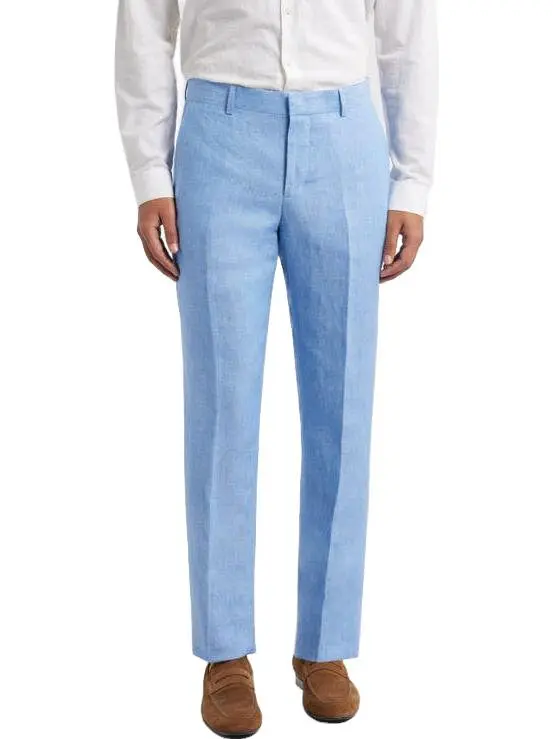 Nordstrom Henrik Trim Fit Italian Linen Suit Separate Pants - Blue Hydrangea