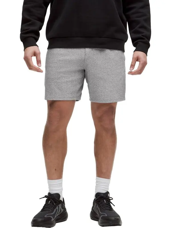 Lululemon Textured Double-knit Cotton 7" Short - Heathered Medium Grey/black