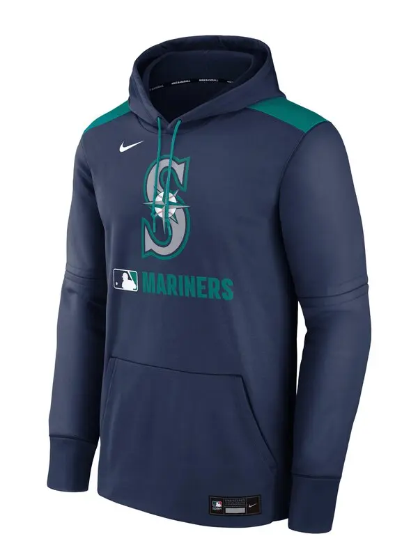 Nike Seattle Mariners Authentic Collection Therma Mlb Pullover Hoodie - Blue