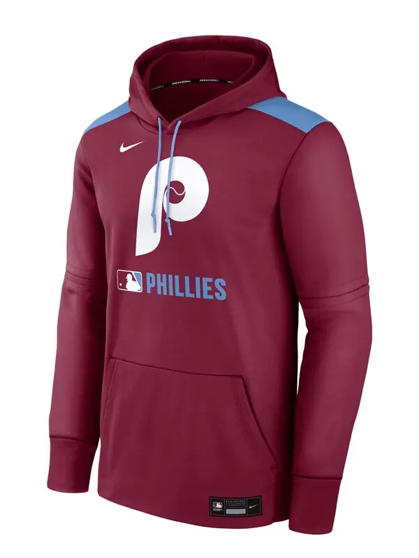 Nike Philadelphia Phillies Authentic Collection Therma Mlb Pullover Hoodie - Red