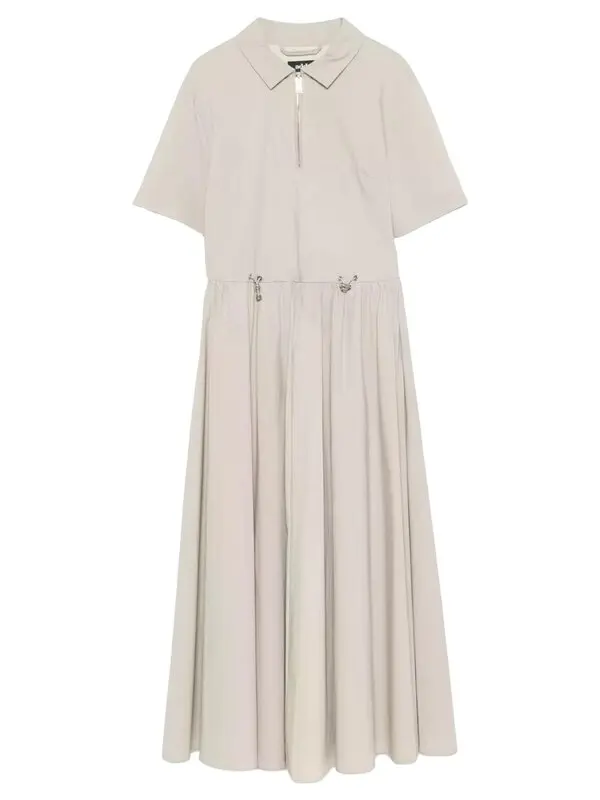 Add Name Drawstring-waist Midi Dress - Neutrals