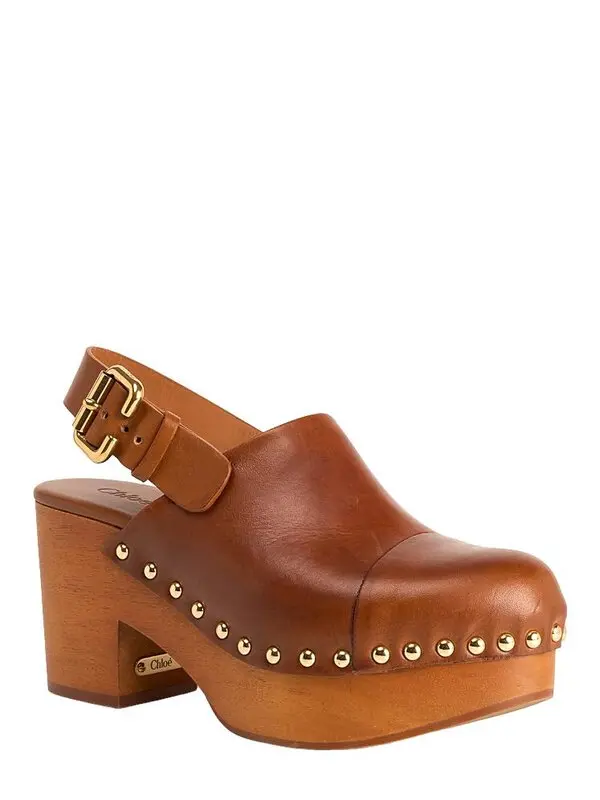 Chloé Jeannette Clogs - Ginger Brown