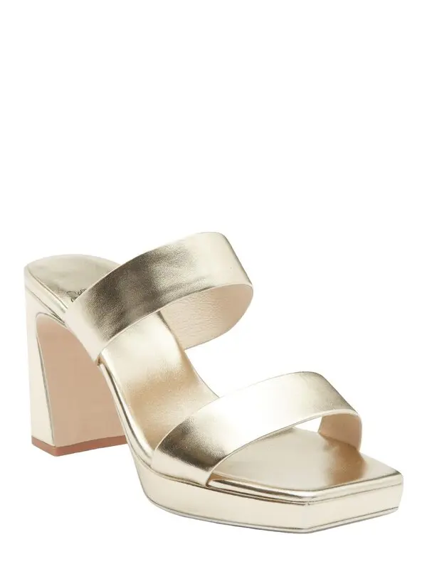 Jeffrey Campbell Danity Platform Slide Sandal - Light Gold Metallic