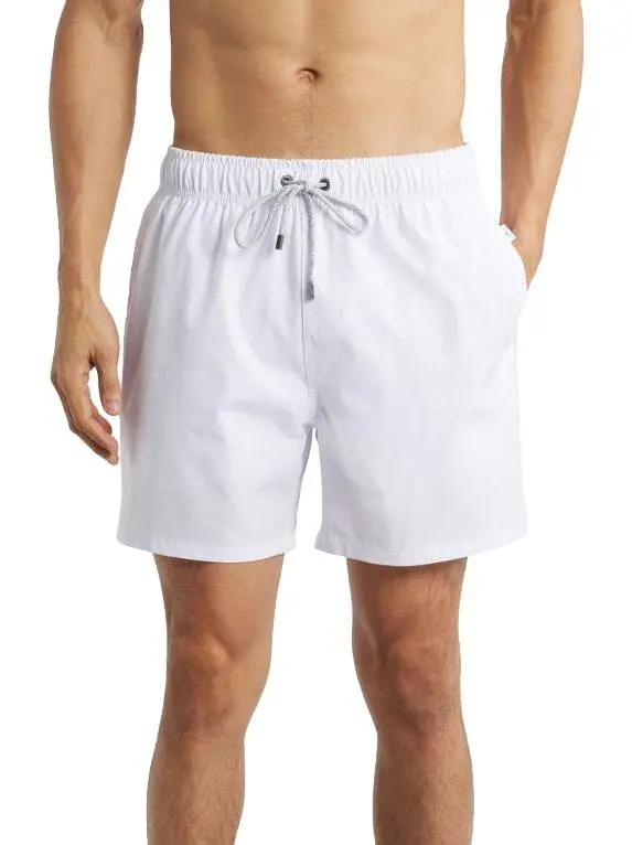 VINTAGE SUMMER Washed Swim Trunks - White