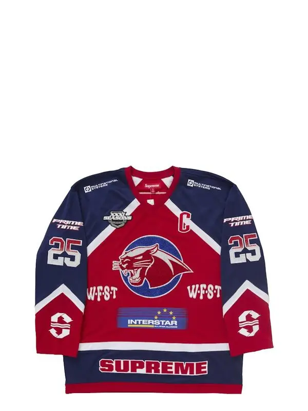 Supreme Rhinestone Hockey Jersey - Red