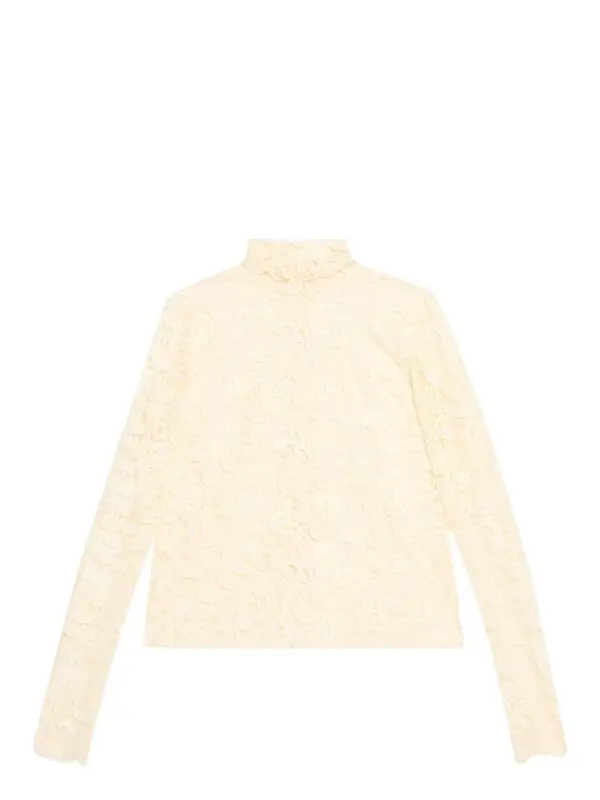 A.L.C. Indy Lace Turtleneck Top - Cream