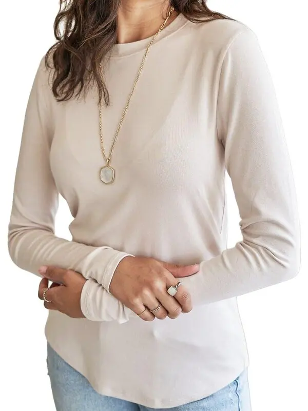 EAVOLU Garda Long Sleeve Top - Bone