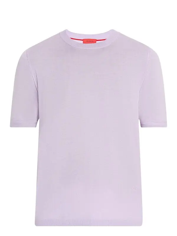 Isaia Crew Neck Knit Shirt - Light Purp