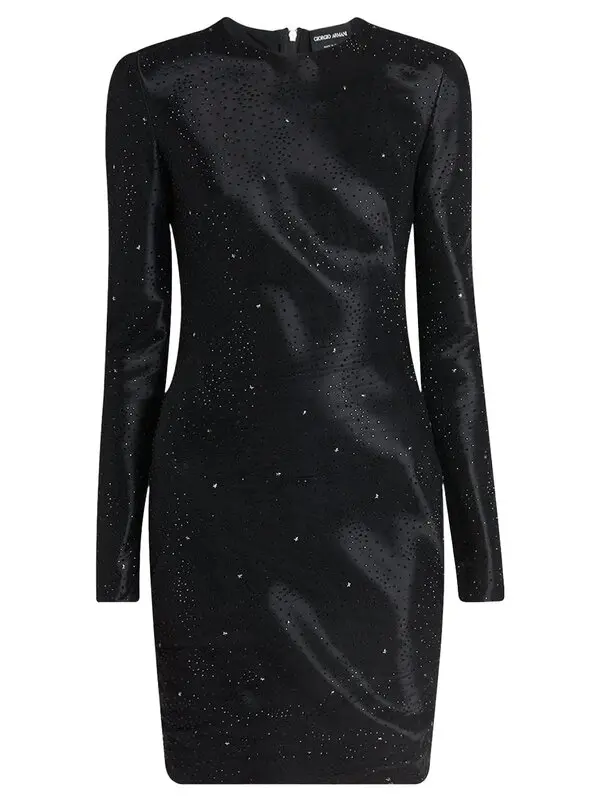 Giorgio Armani Star-embellished Mini Dress - Solid Black
